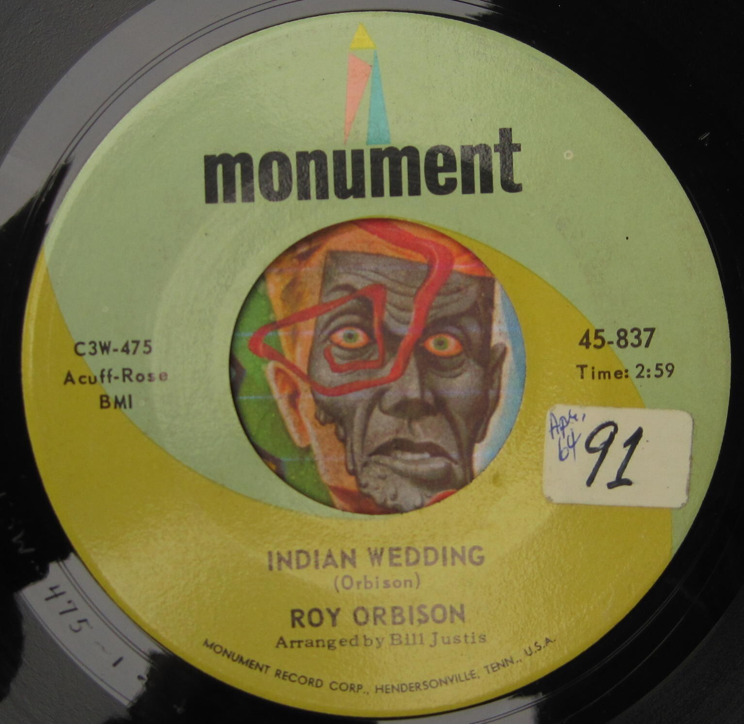 HEAR Roy Orbison 45 It's Over / Indian Wedding EX teen teener sleeve | eBay