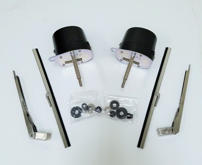 BLACK Windshield Wiper Motor Kit Street Hot Rod Universal Boat Chevy ...