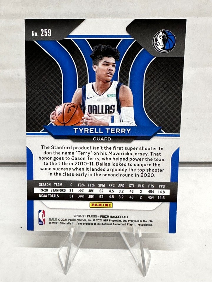 2020-21 Panini Prizm Basketball Card #259 Tyrell Terry RC Dallas ...