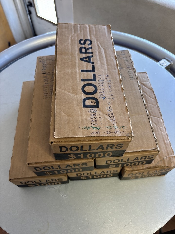 $1000 Dollars In $1.00 Coin Box EMPTY Just The Box Intact Great ...