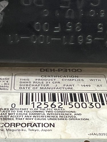 PIONEER DEH-P3100 DETACHABLE Dash Car Stereo RADIO (10) | eBay