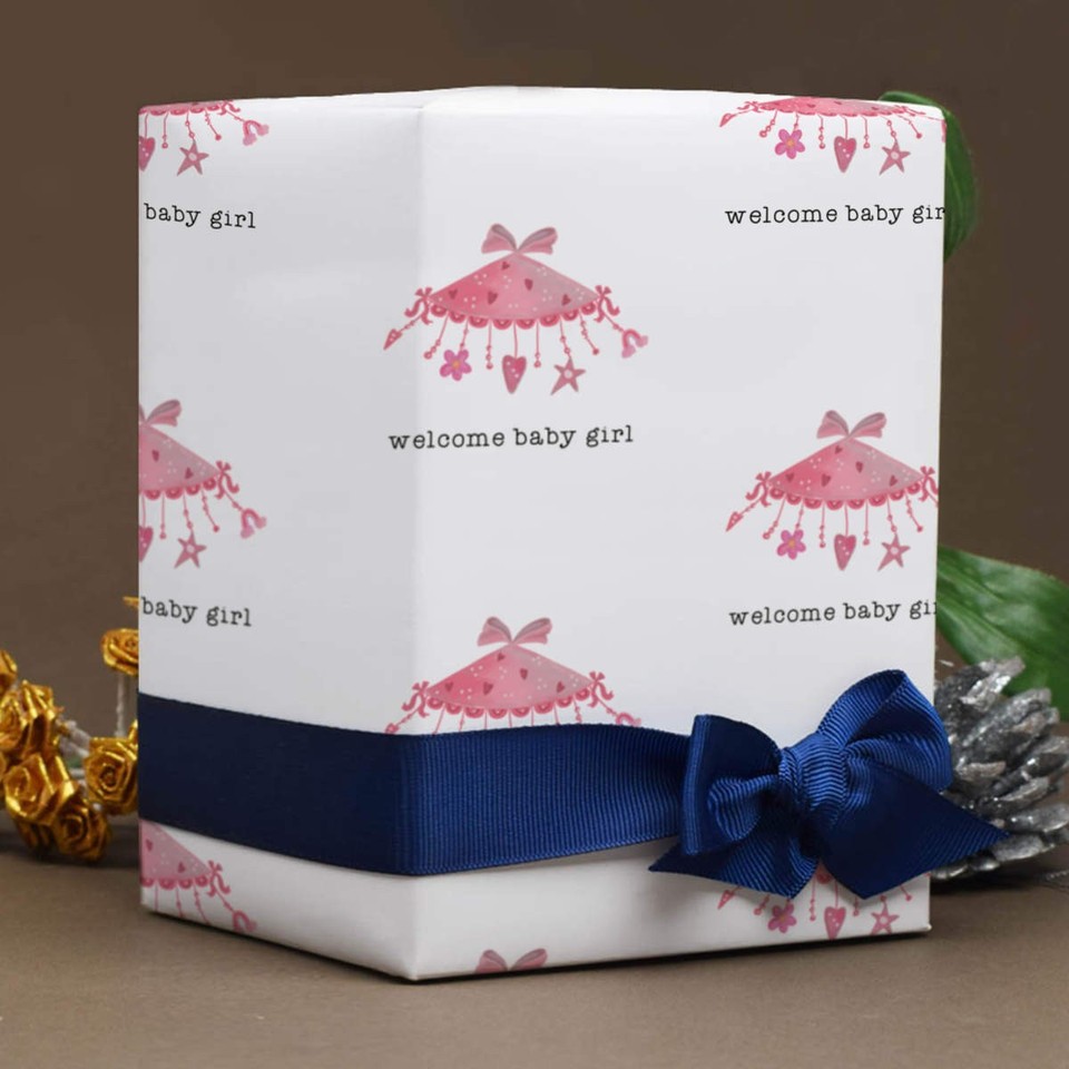 'Welcome Baby Girl' Gift Wrap / Wrapping Paper / Gift Tags (GI057428 ...