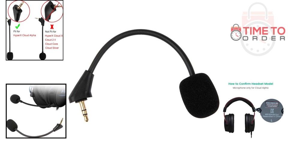 Game Microphone Replacement for HyperX Cloud Alpha Gaming Headset 3.5mm ...