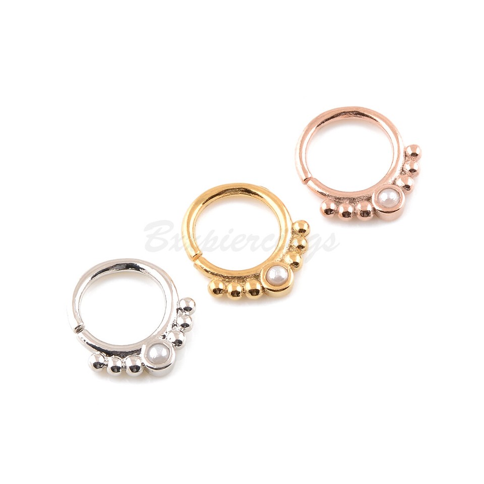 1pc 1.4mm Gauge 8mm(5/16") Brass SEPTUM Clicker DAITH Ring Retainer ...