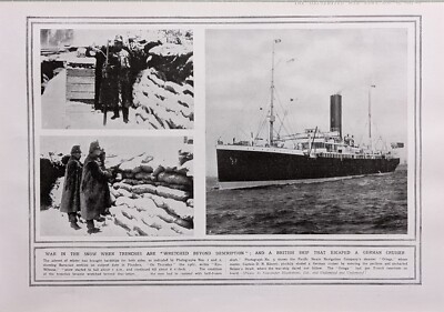 1914 WWI WW1 PRINT PACIFIC STEAM NAVIGATION COMPANYS STEAMER ORTEGA | eBay