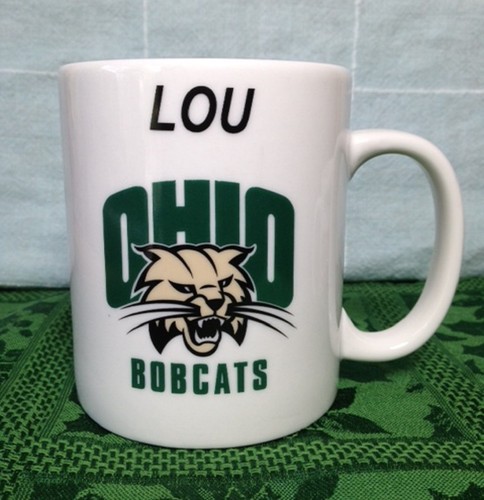 OHIO UNIVERSITY, "LOU" NAME MUG, 12 oz. CUP, RUFUS THE BOBCAT | eBay