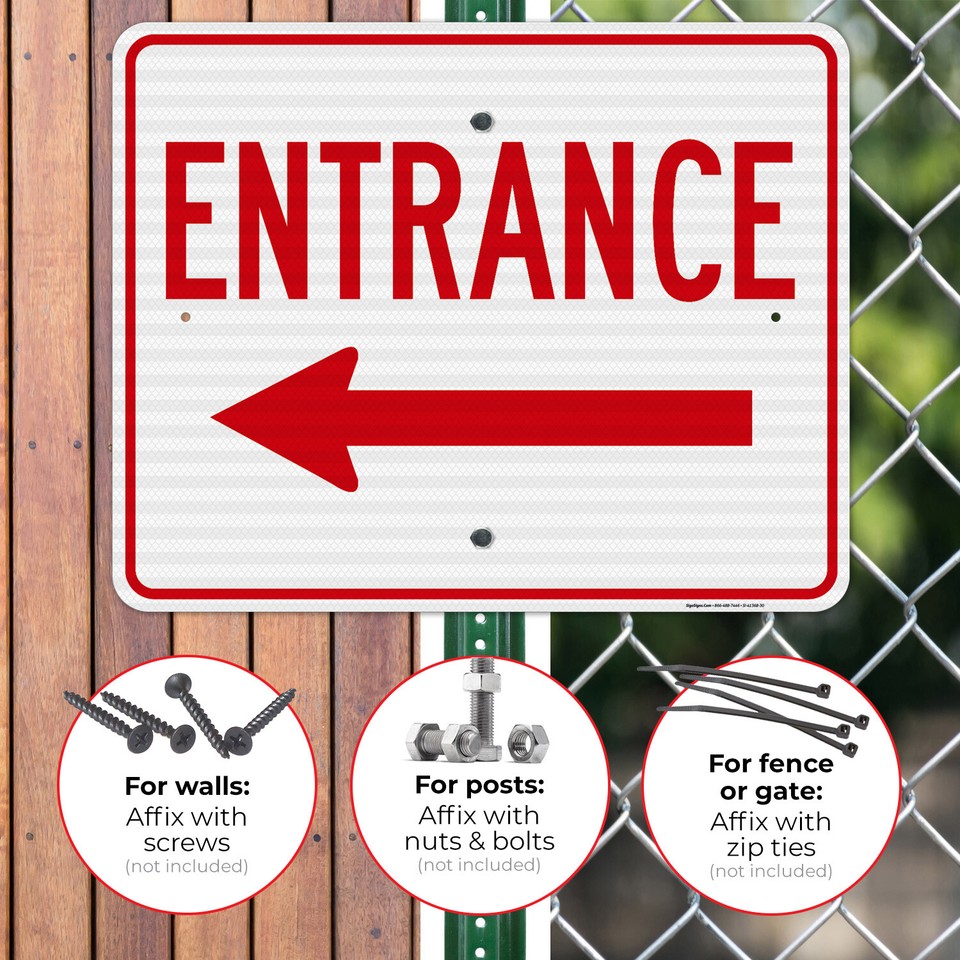 Left Arrow Entrance Sign, | eBay