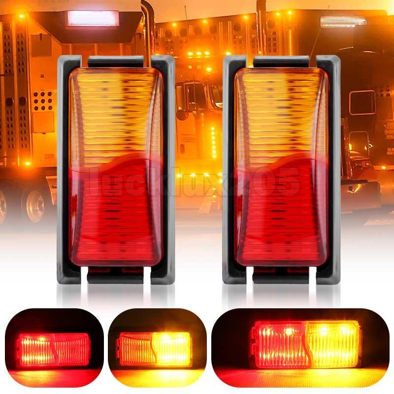 Red Amber LED Clearance Lights Side Marker Lamp Trailer Truck Caravan ...