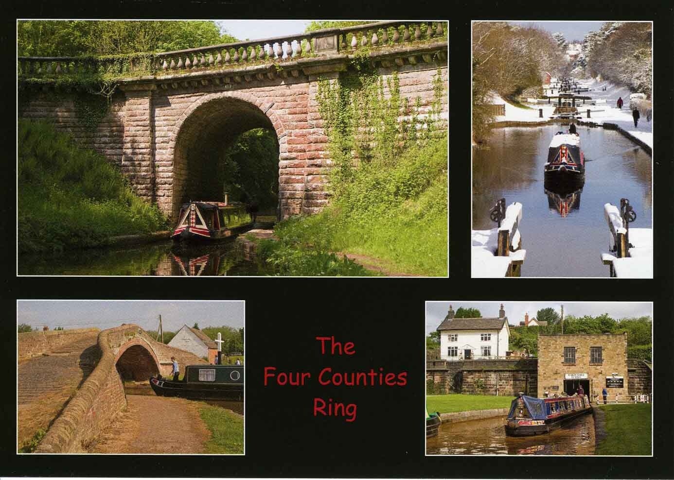 Postcard of the Four Counties Ring, 4 photos on black background | eBay