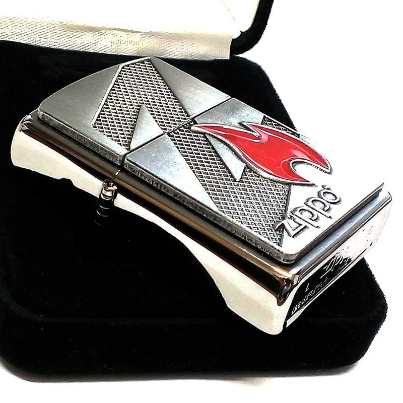 ZIPPO Lighter Z Flame Metal Logo Frame Design Fire US Heavy Stylish ...