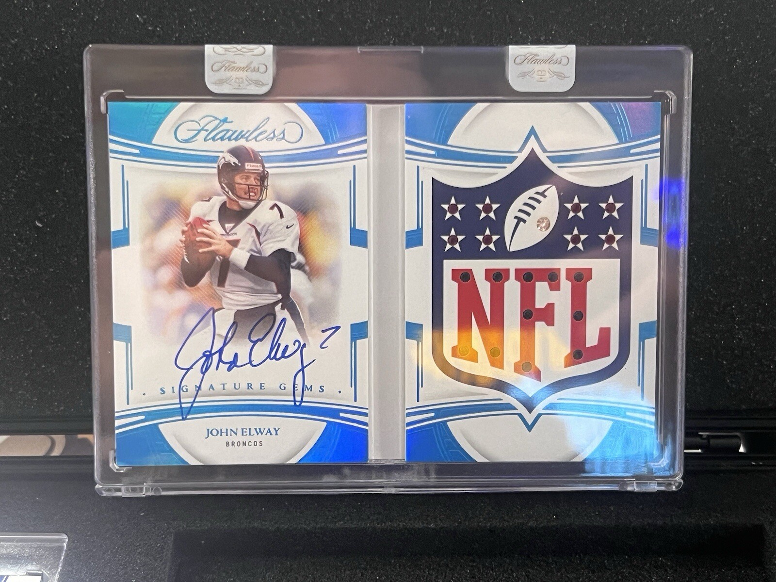 🔥 2022 Flawless Diamond Gem Shield Booklet On Card Auto John Elway 1/1 ...