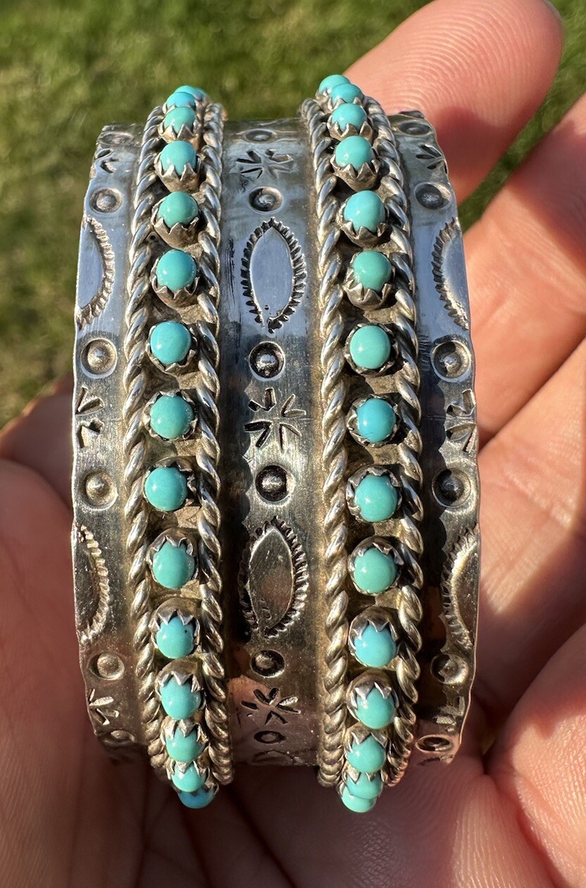 Vtg Native American Zuni Snake Eye Turquoise Sterling… - Gem