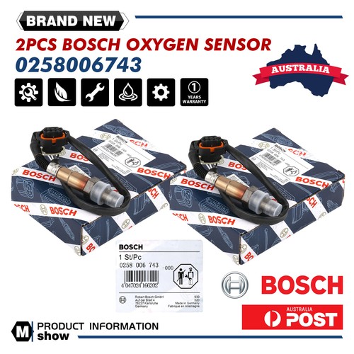 2x BOSCH Oxygen Lambda Sensor 4 Wire For Holden Commodore VZ VE OE ...