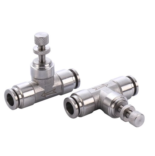 Tube Push-in Fittings Stainless Pneumatic Flow Restrictor Valves 4 6 8 ...