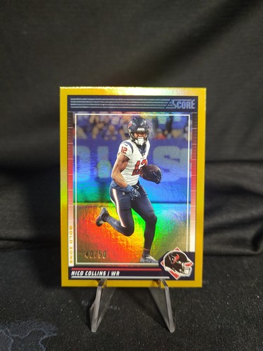 Nico Collins 2024 PANINI SCORE GOLD ZONE FOIL PARALLEL # 40/50 HOUSTON ...