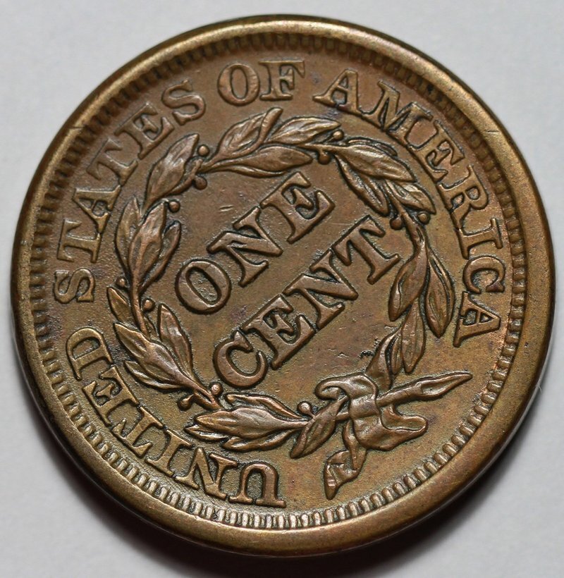 1845 Braided Hair Liberty Head Large Cent - US 1c Copper Penny Coin ...