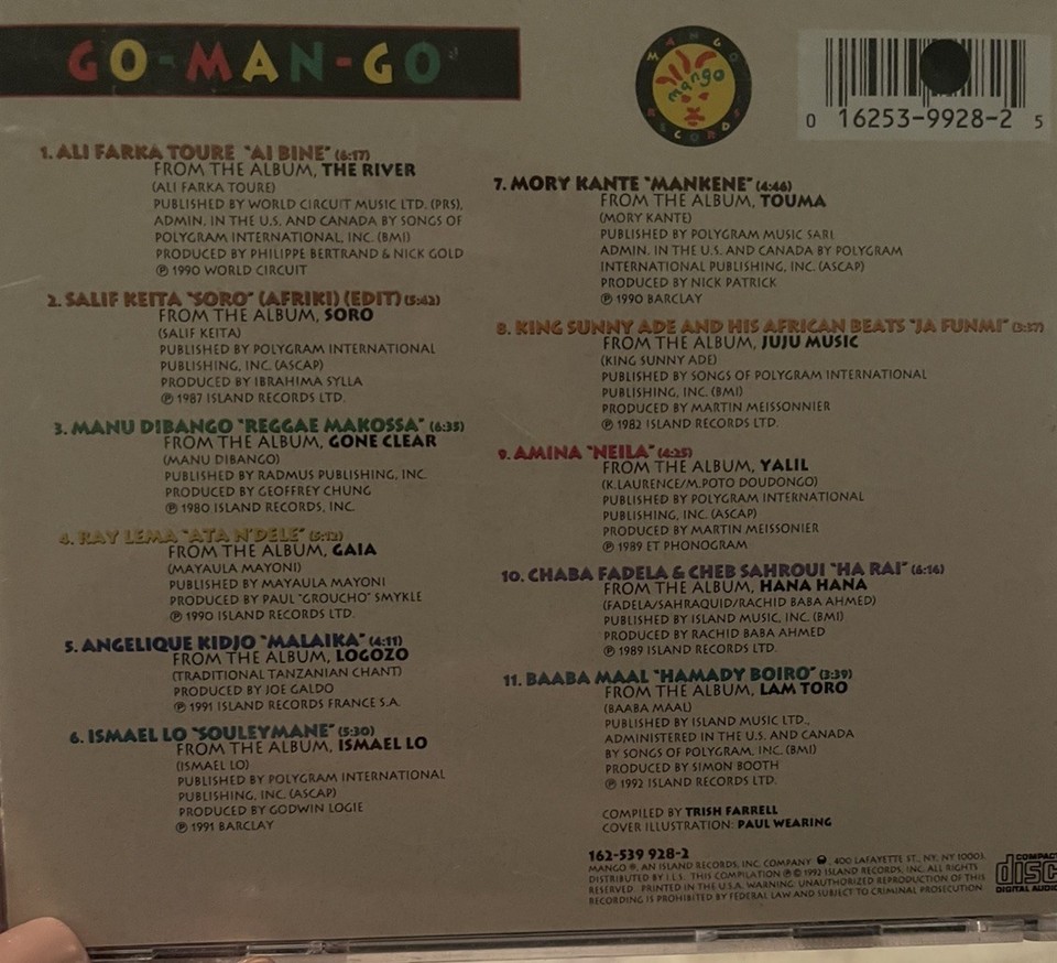 Go-Man-Go Various Artists Mango Records 10 Tracks CDMNS 1, 518 162-2 CD ...