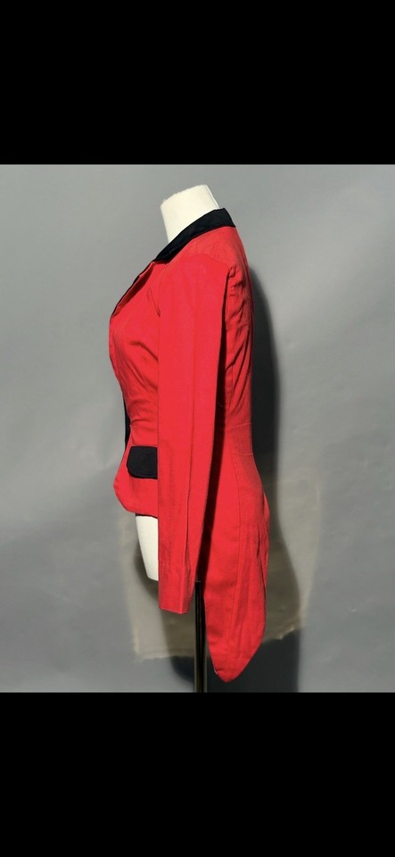 Women Red Cabaret Ring leader Jacket Jessica Louise XS Vintage Style ...
