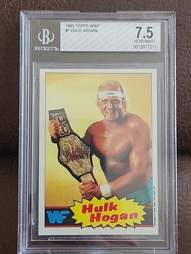 1985 Hulk Hogan BGS 7.5 Topps WWF Yellow Background Rookie Card #1 WWE ...