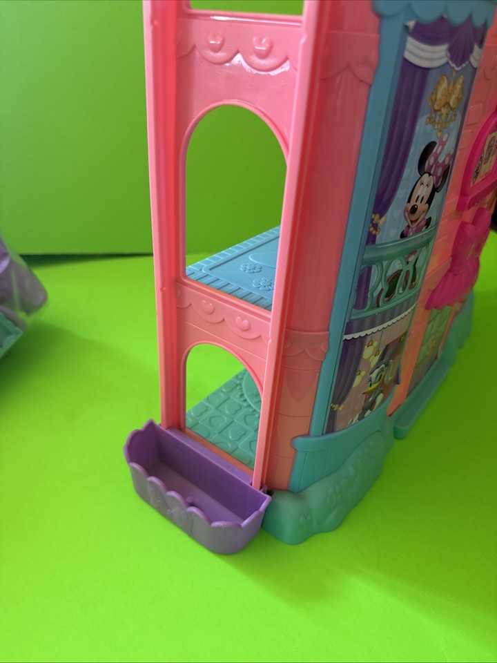 Disney Minnie Mouse Bow Tel Hotel Play Set/Doll House Furnished with ...