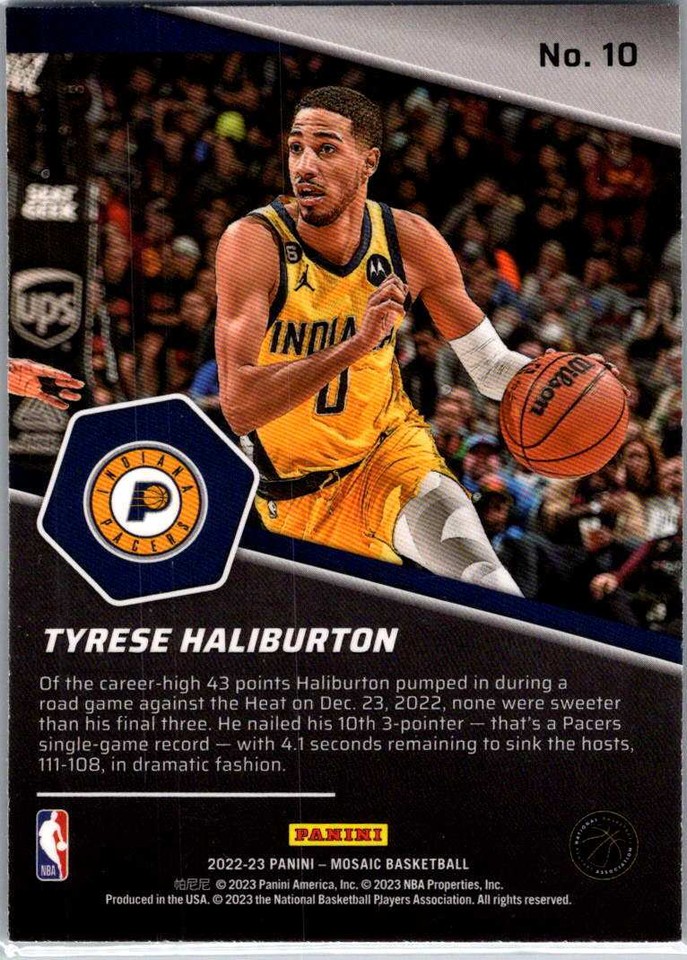 2022 Tyrese Haliburton #10 Panini Indiana Pacers Breakaway MBKC#29 | eBay