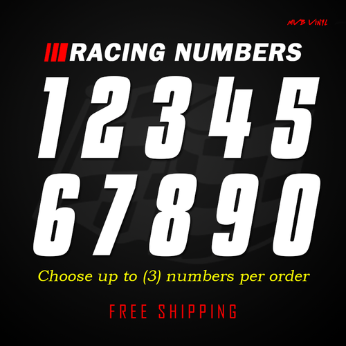 Racing Numbers Vinyl Decal Sticker | Dirt Bike Plate Number BMX ...