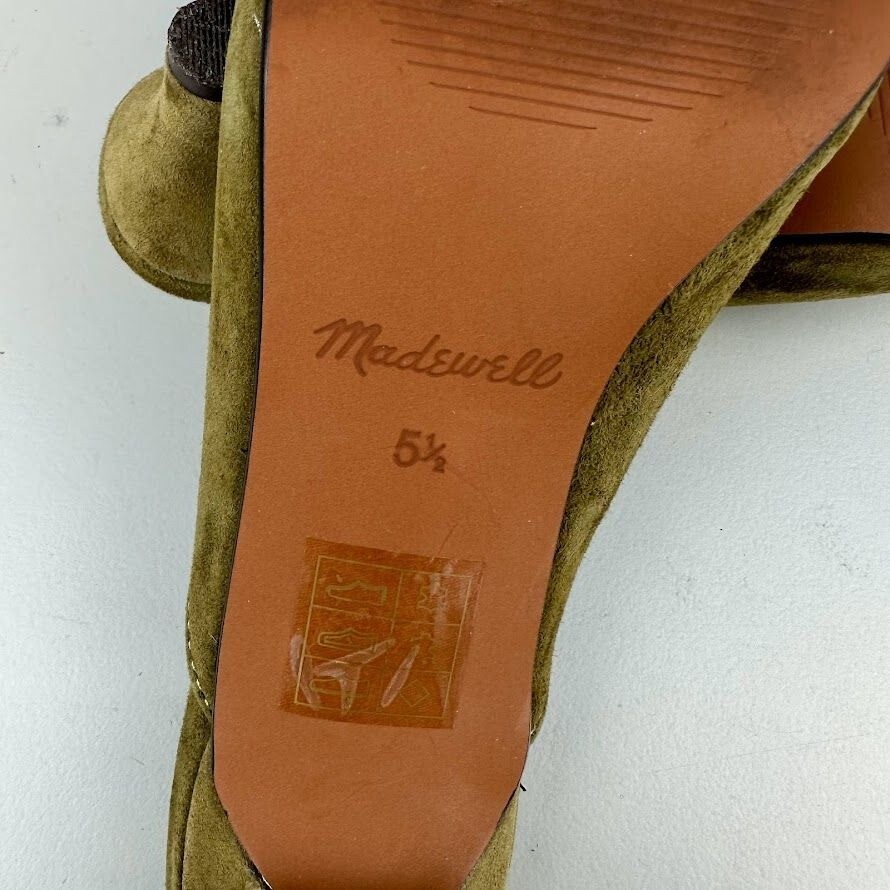Madewell The Taye Mule in Green Suede | eBay