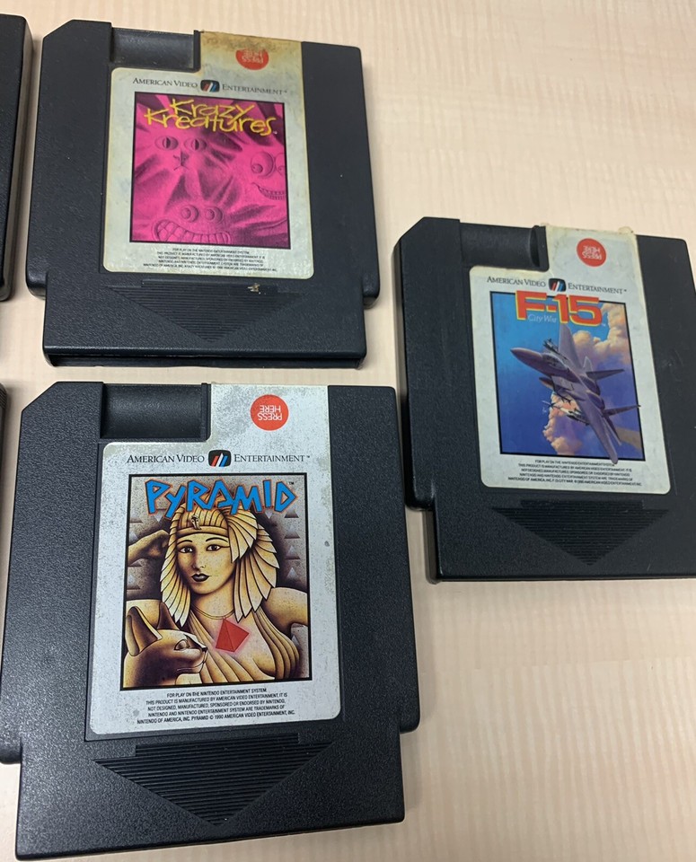 Lot Of 7 American Video Entertainment Nintendo NES Game Cartridges ...