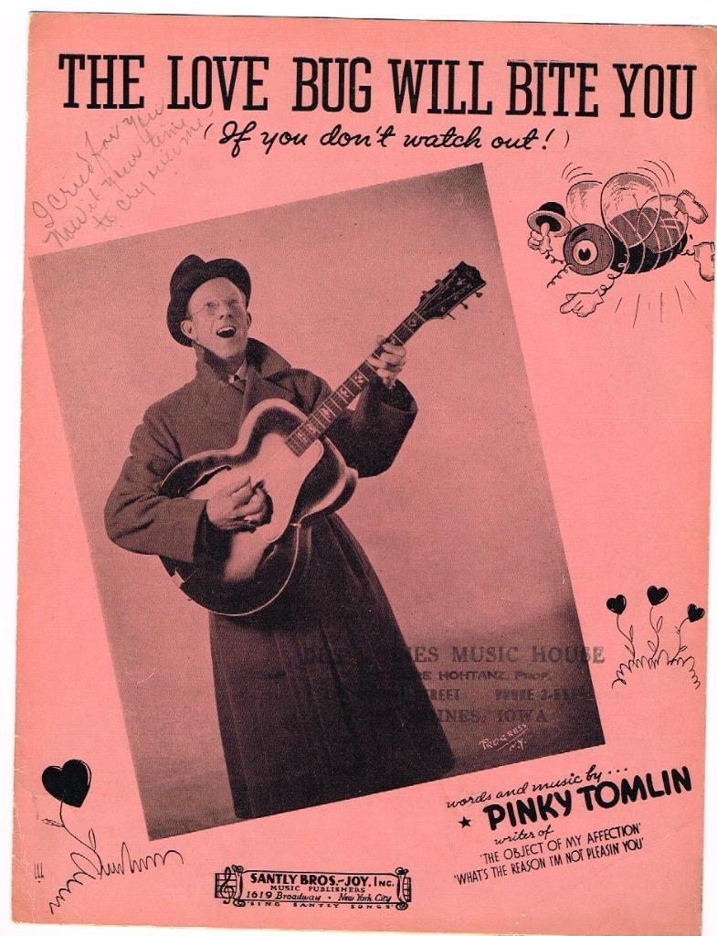 1937 Sheet Music; The Love Bug Will Bite You; Words & Music by Pinky Tomlin | eBay