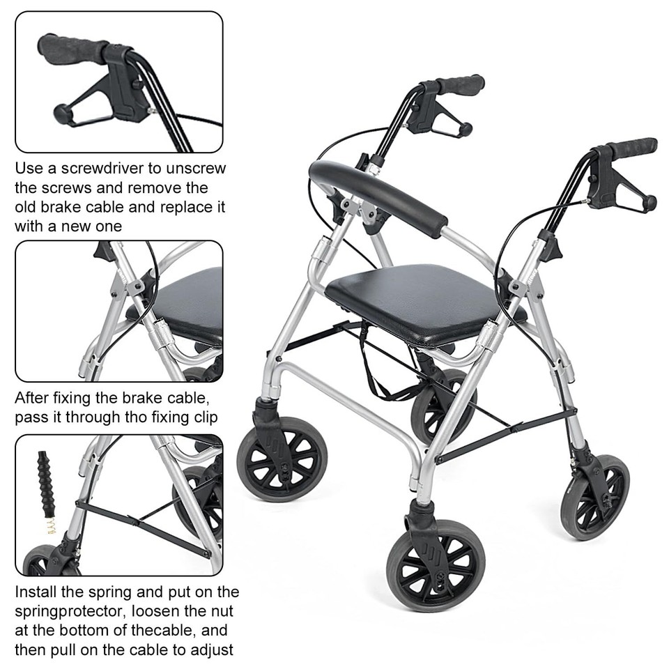 14pcs Rollator Brake Cable Replacement Parts, Walker Parts Rollator ...