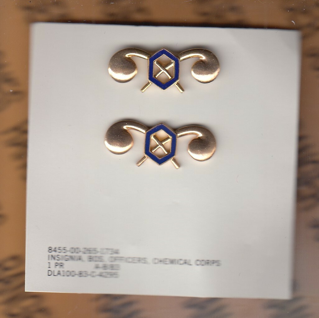 US ARMY Officer Chemical NBC CBRNE Branch dress uniform single badge c ...