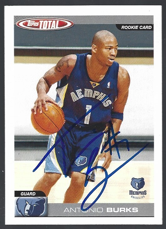 2004-05 Topps Total basketball #358 Antonio Burks IP autograph signed ...