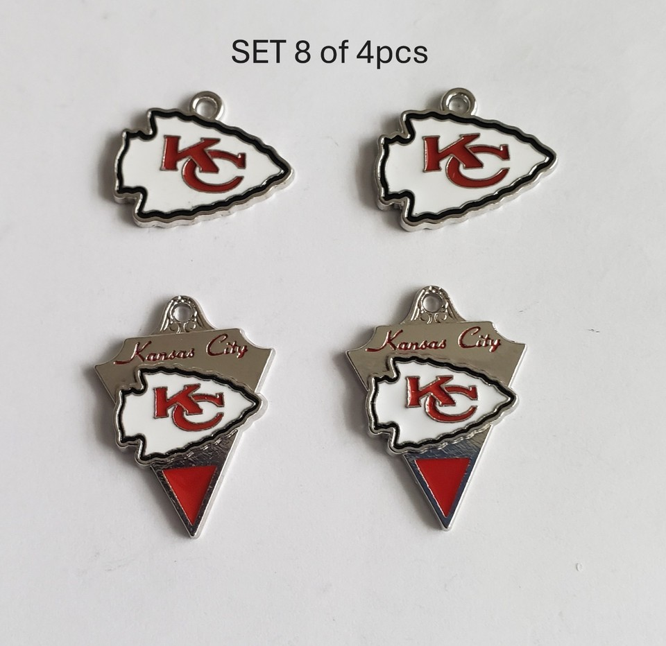Sale from 2-4 beautiful charms of NFL Champion team KC Chiefs, CZ ...
