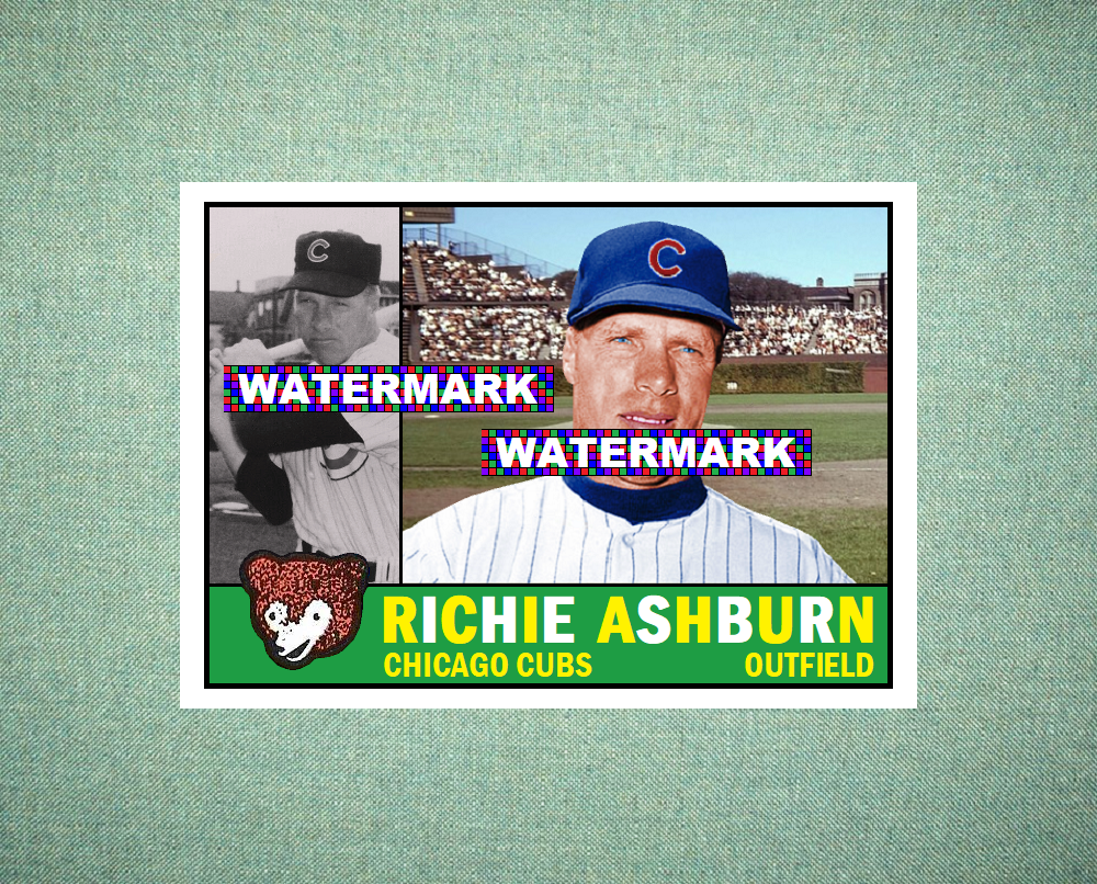 Richie Ashburn Chicago Cubs 1960 Style Custom Baseball Art Card | eBay