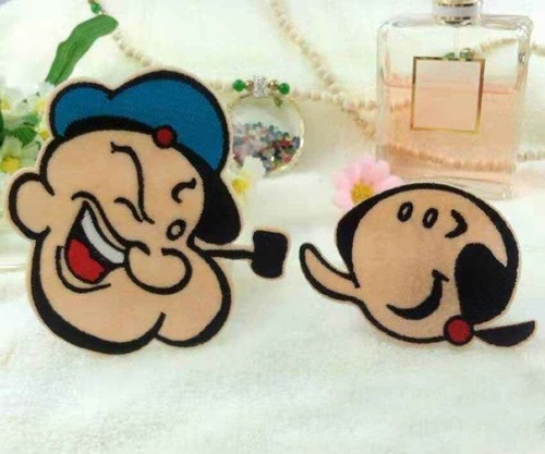 Popeye the Sailor and Olive Oyl Embroidery Iron On Patch Applique Badge ...