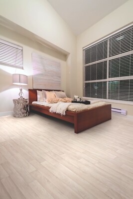 Cream Wood Plank Vinyl Flooring anti-slip luxury cushion floor 2.8mm ...
