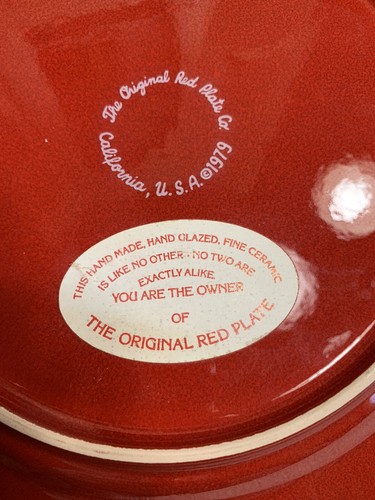 You Are Special Today Plate The Original Red Plate Co 1979 Made in ...