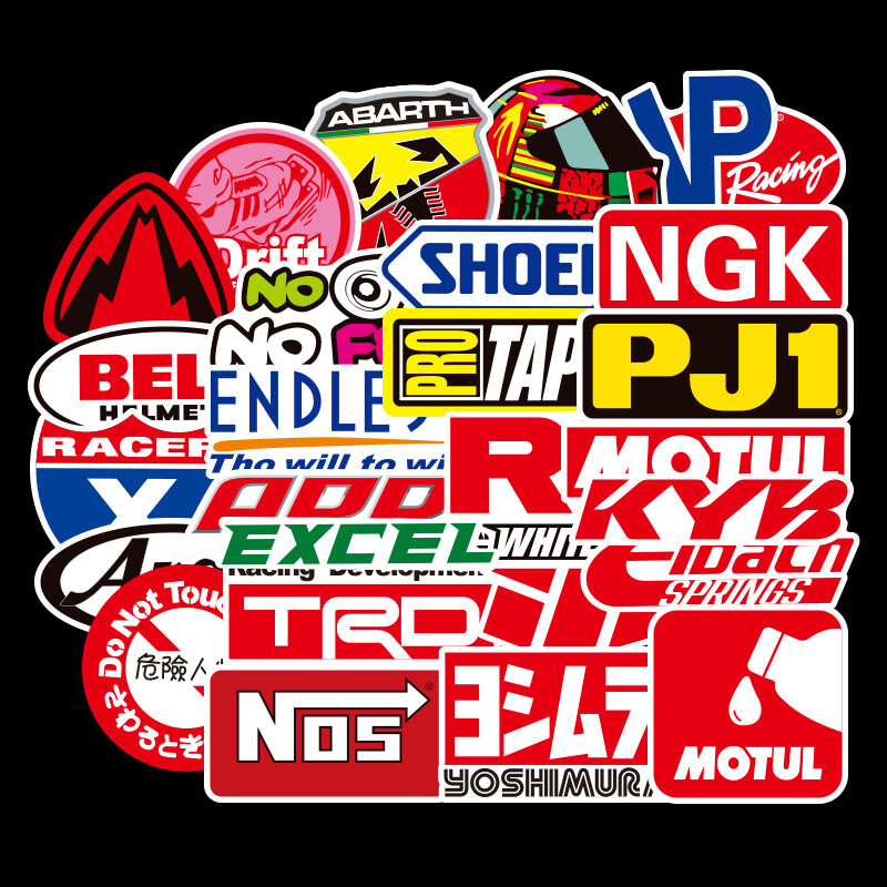 50 PCS JDM Stickers Pack Car Motorcycle Racing Motocross Helmet Vinyl ...