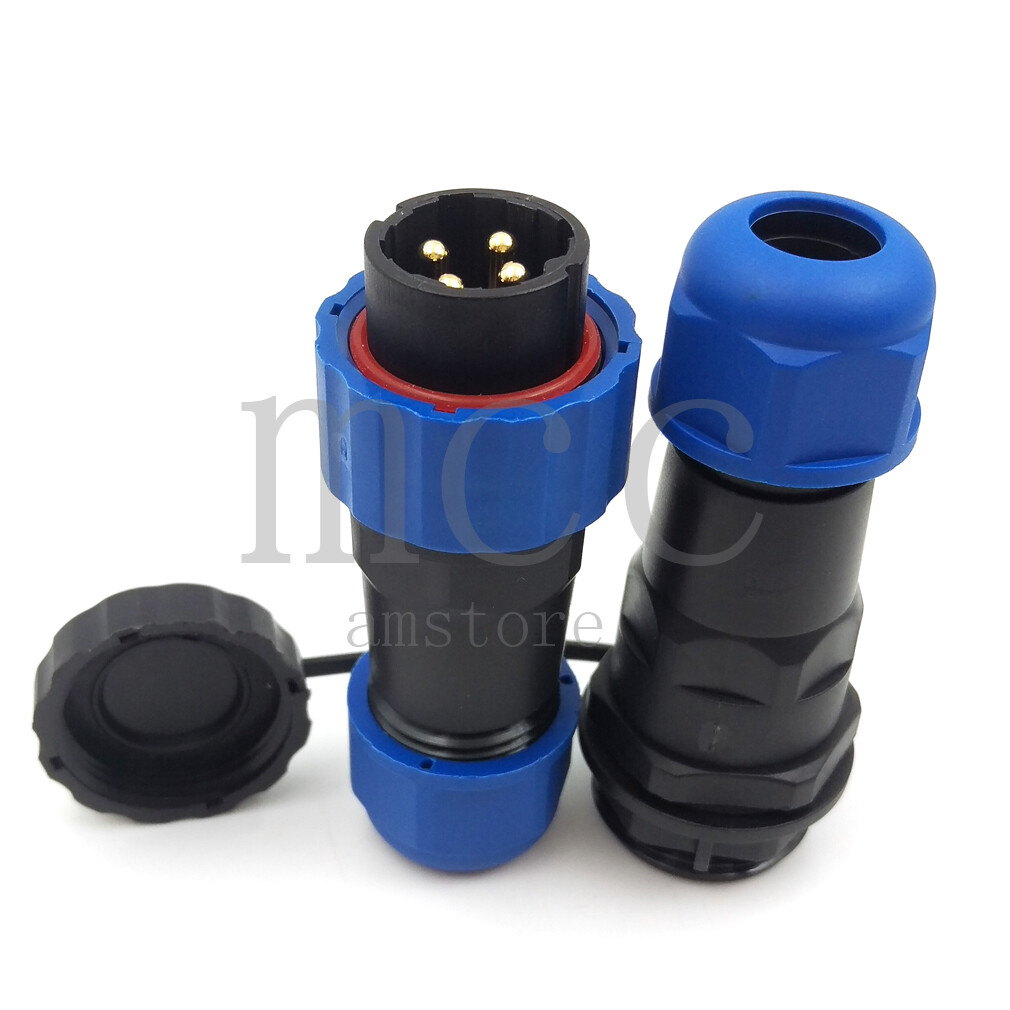 SD20 IP68 Waterproof 4 pin Docking Plug and Socket Inline Connector ...