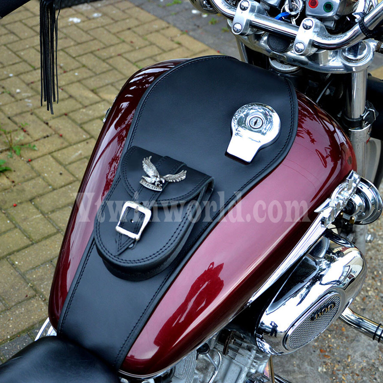 (Sp) YAMAHA XV1100 VIRAGO XV1000 LEATHER TANK Cover Panel Pad Bra Bib ...