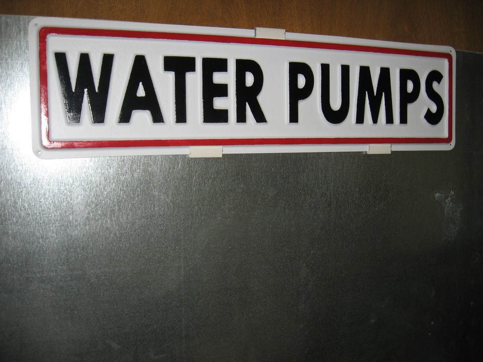 WATER PUMPS Automotive Service Sign 3D Embossed Plastic 5x22 | eBay