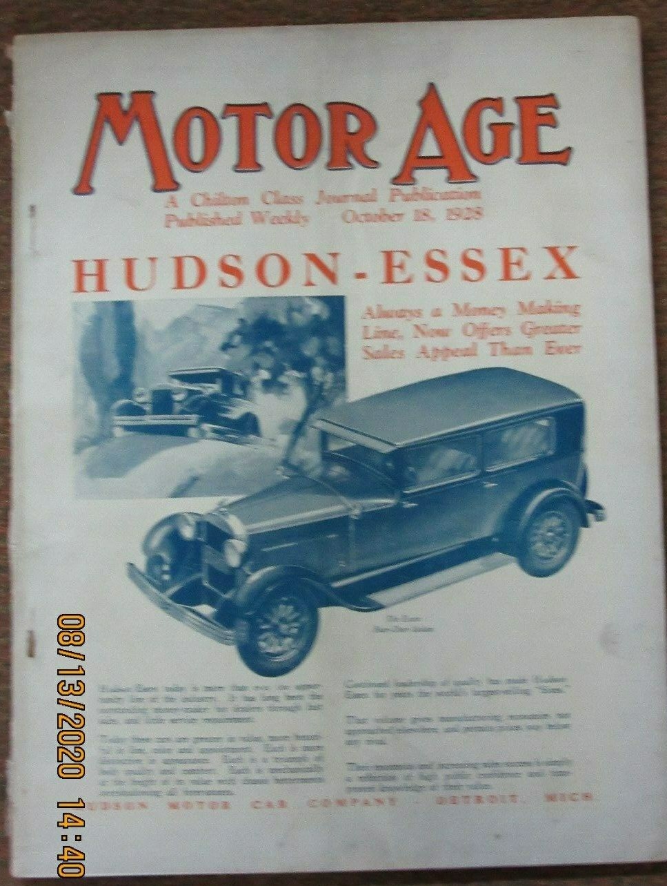 Motor Age Magazine, October 18, 1928 | eBay