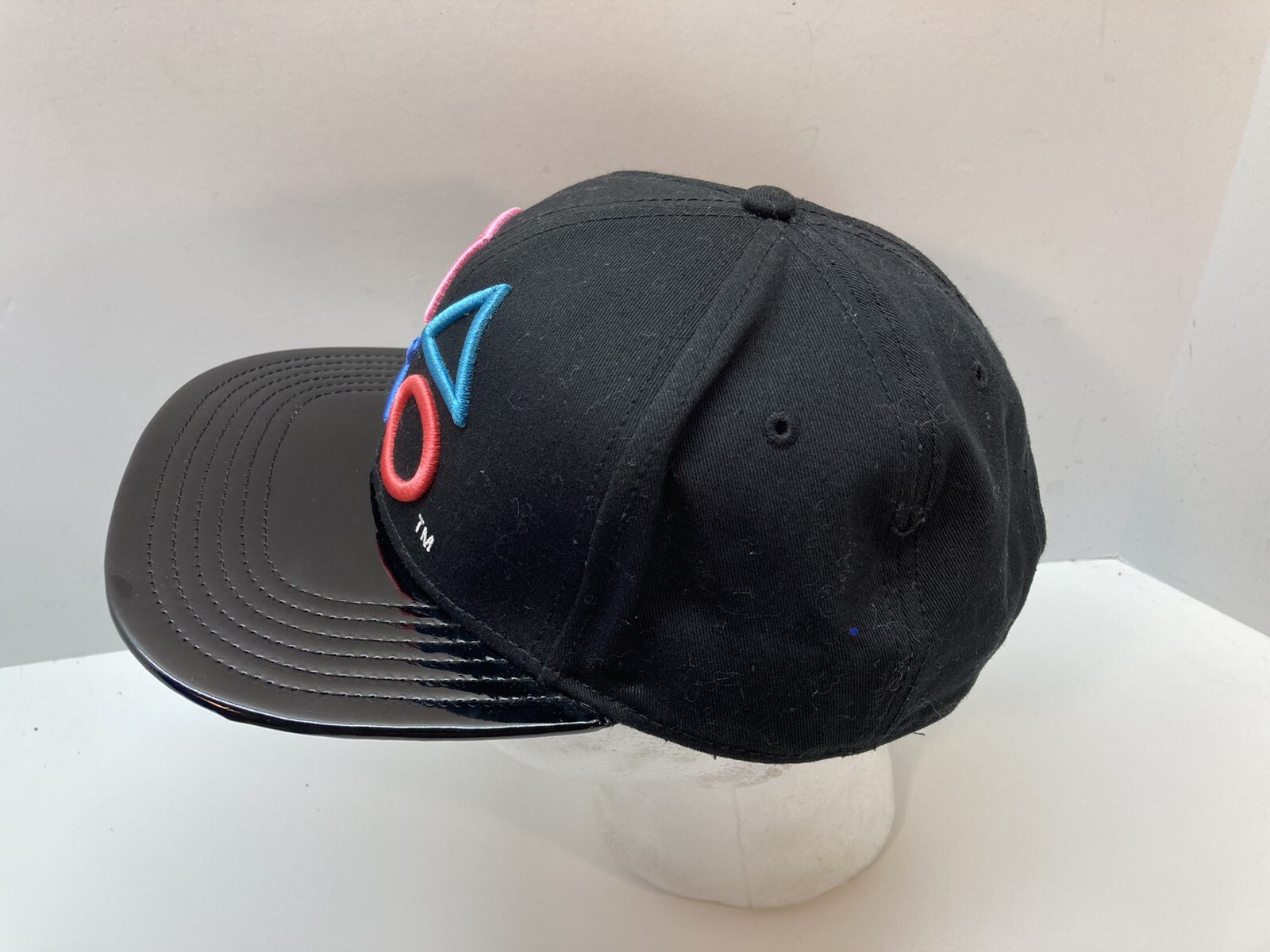 PlayStation Adjustable SNAPBACK HAT Black Shiny Flat Brim unisex Free ...