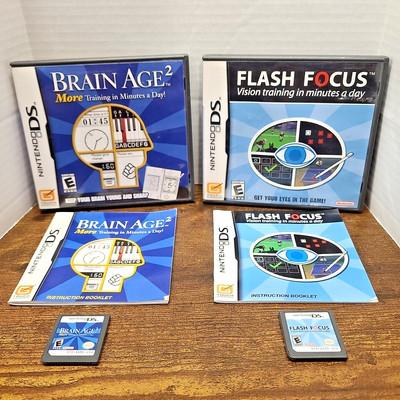 Lot of 2 Nintendo DS Games, Flash Focus and Brain Age 2 | eBay