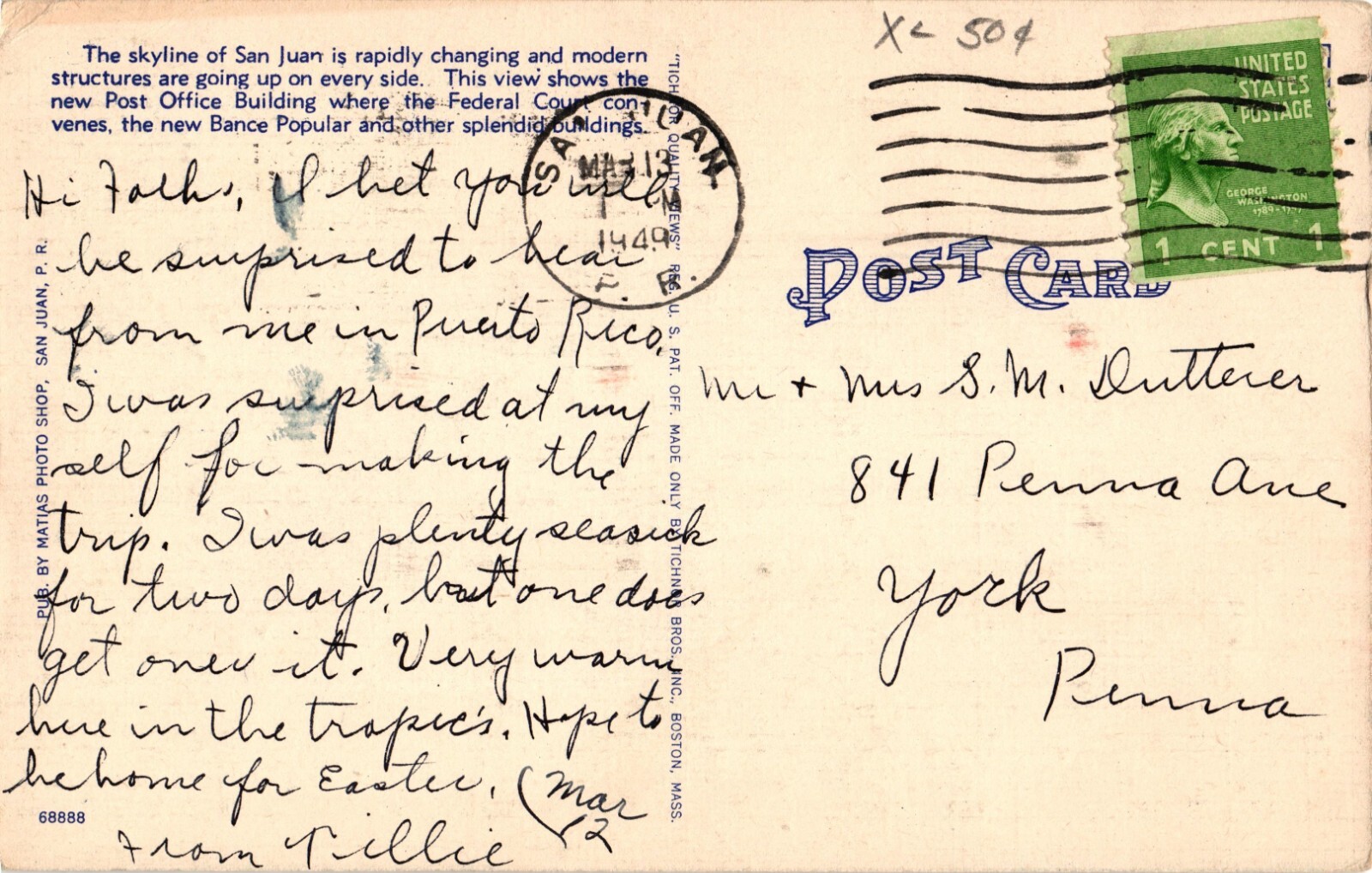 PUERTO RICO San Juan View of Post Office Building c1949 PR Postcard | eBay