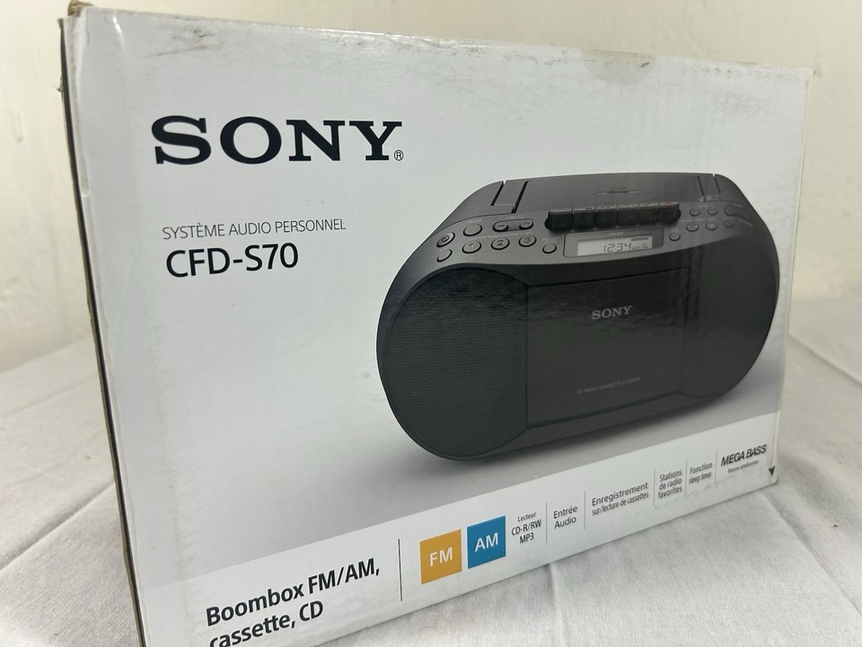 New Sony CFD-S70 CD Cassette FM/AM Boombox Radio | eBay