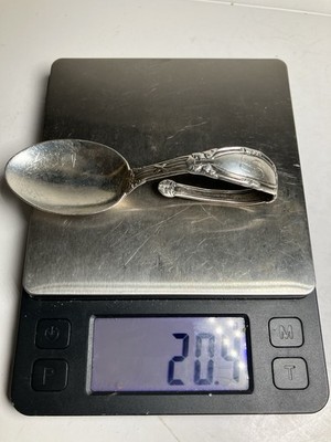 Antique Sterling Silver Baby Spoon D Monogram Curved Handle 20g | eBay