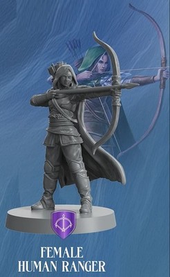 Ranger Human Female Mini Miniature Figure Dungeons & Dragons Pathfinder ...