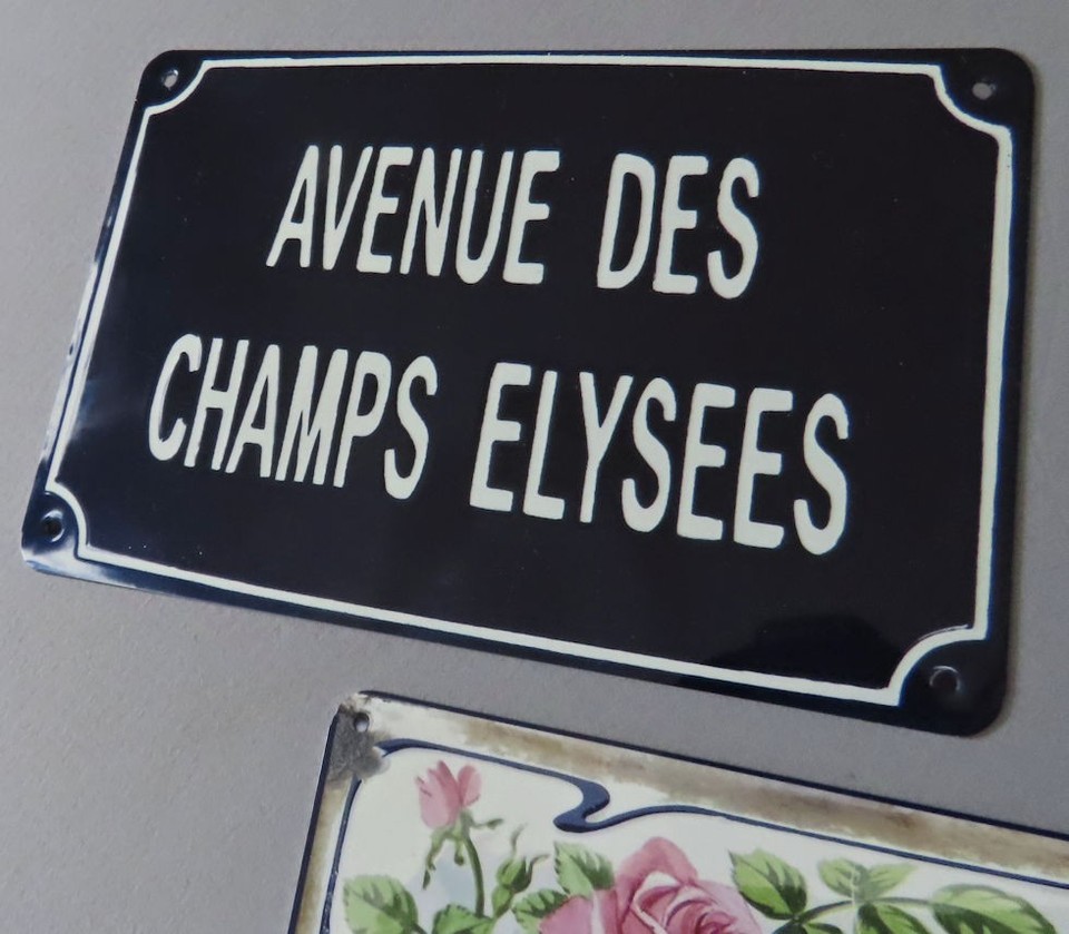 Lot 3 Small Custom TIN Signs Lithographed FRENCH VILLA Boutique ...