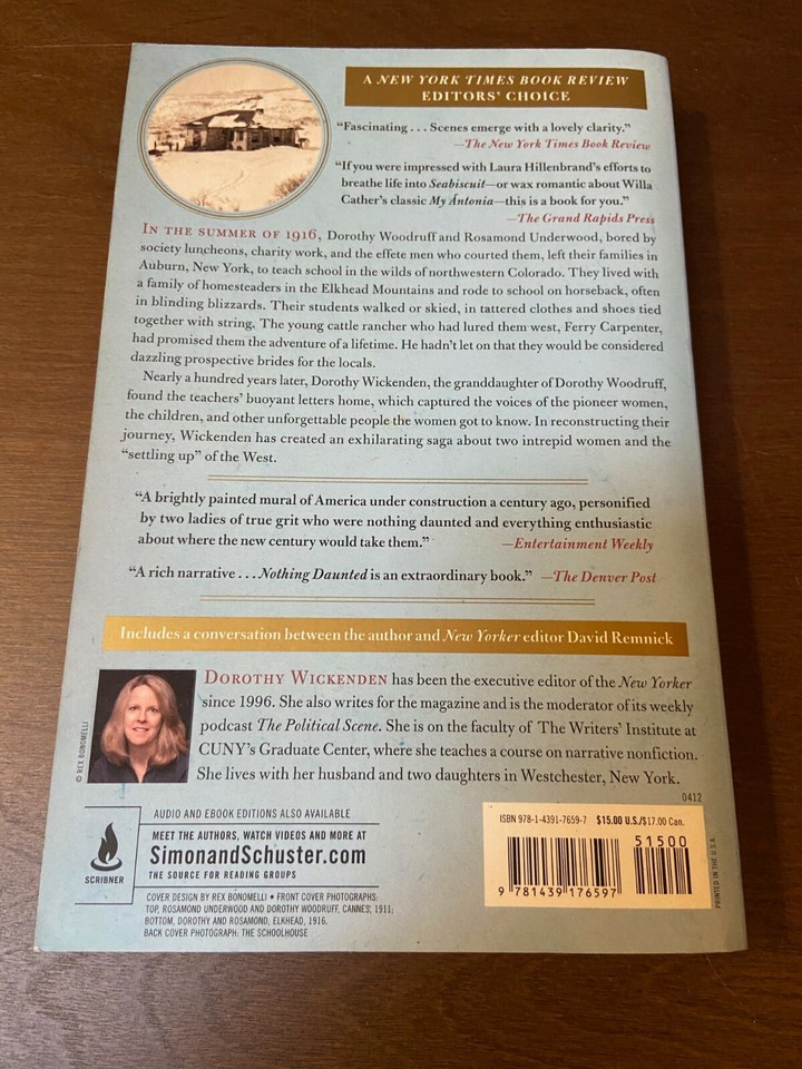 Nothing Daunted~Dorothy Wickenden~Paperback 2012~NYT Bestseller~Old ...